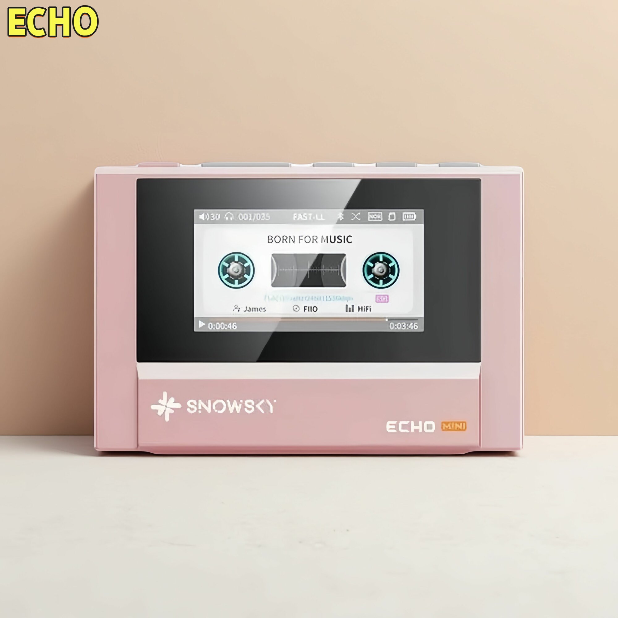 MP3-плеер "FiiO", беспроводной, розовый, встроенный аккумулятор