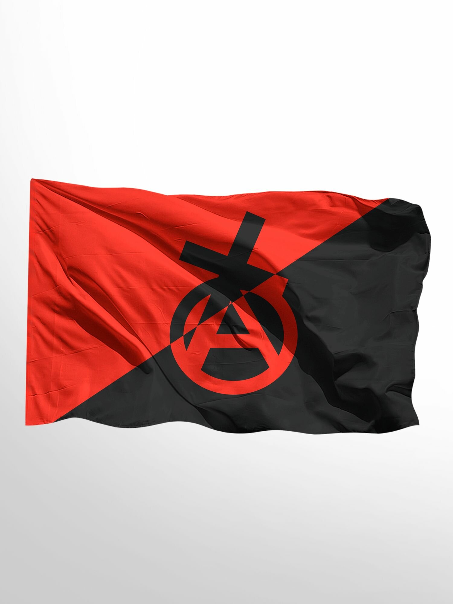 Флаг анархо христианский фатализм 90х135 см на сетке для улицы, для флагштока