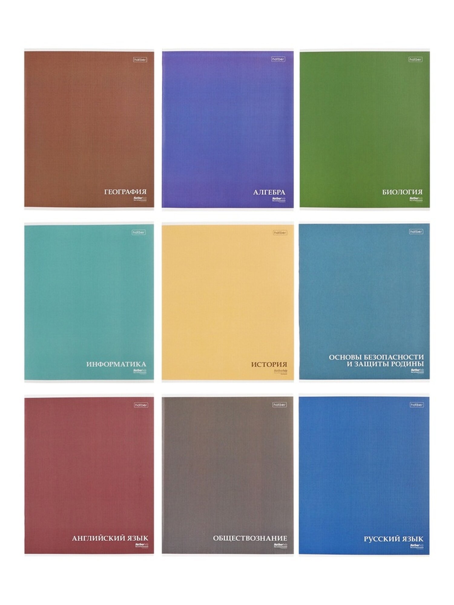 Комплект предметных тетрадей 24 листа, 10 предметов Hatber MoNoCoLoR, матовая ламинация