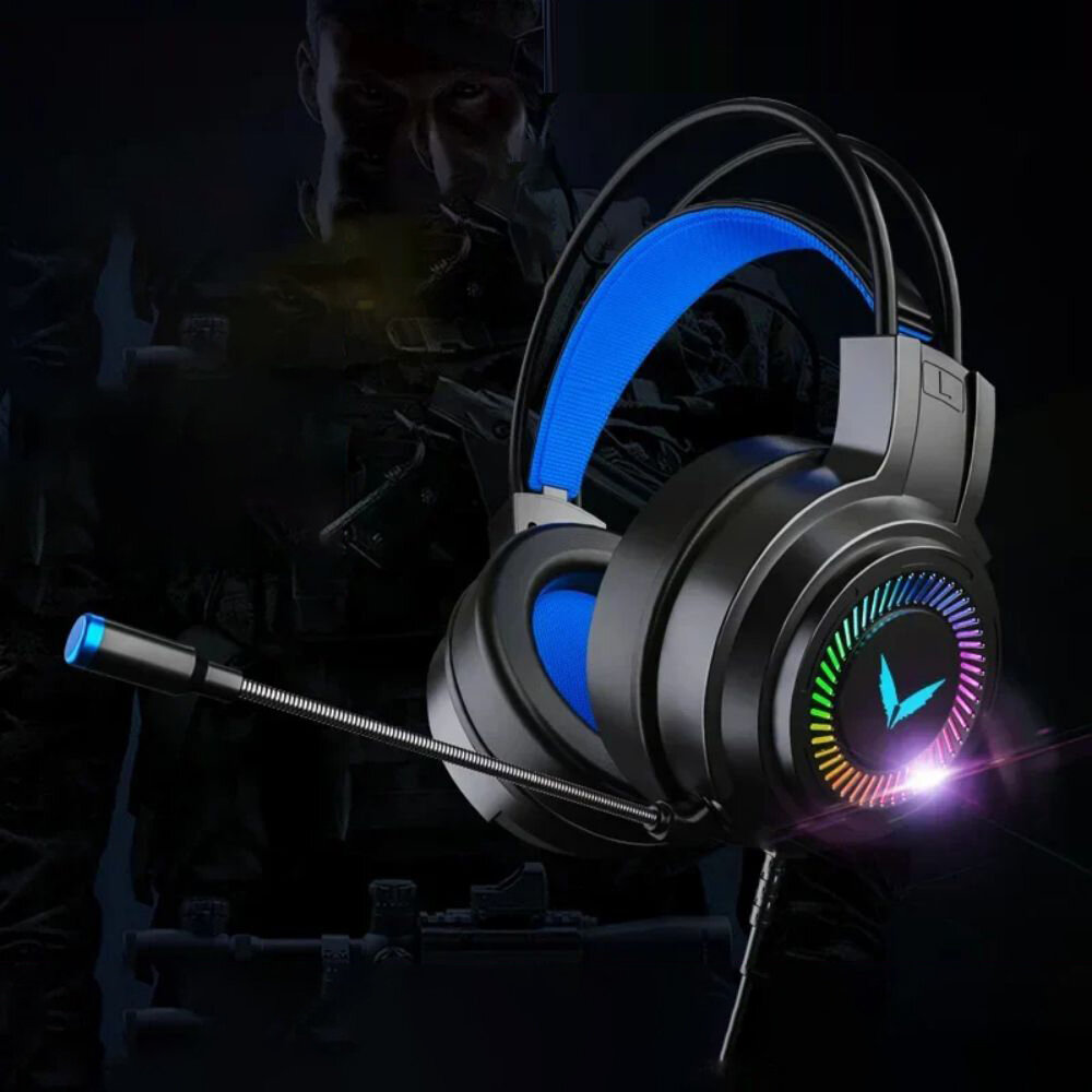 Игровая гарнитура G58 G60, 7.1-канальная стереосистема, наушники с виртуальным объемным басом, микрофоном и светодиодной подсветкой для ПК, складная