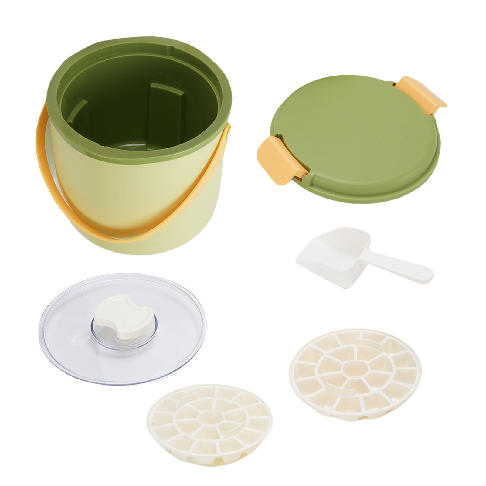 Компактный ковша комплект ковша PP Ледяные лотки кубика с мусорным фургоном из бин легкий релиз DIY Любимые кубики льда для домашнего кемпинга