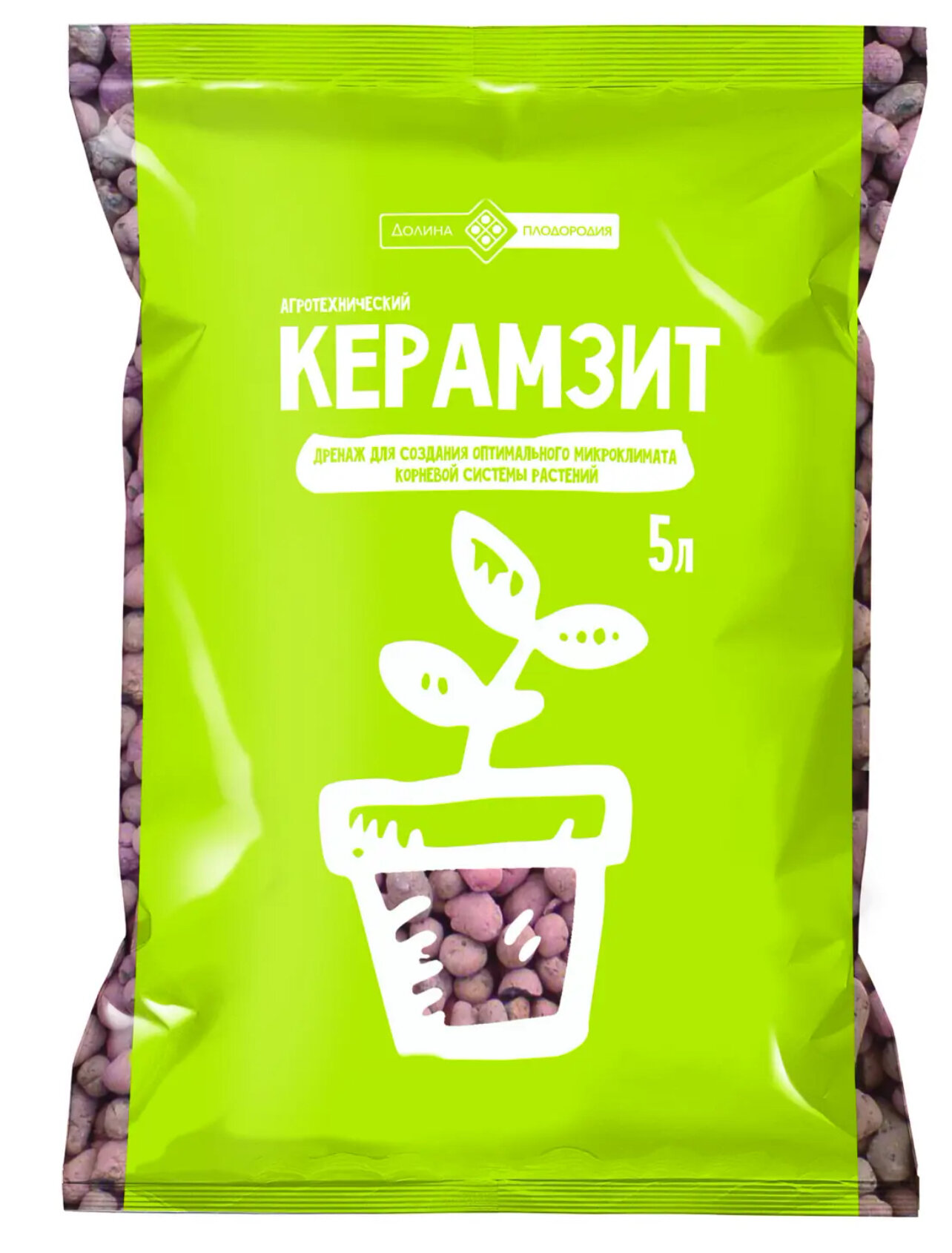 Керамзит средний агротехнический Долина Плодородия, 5 л