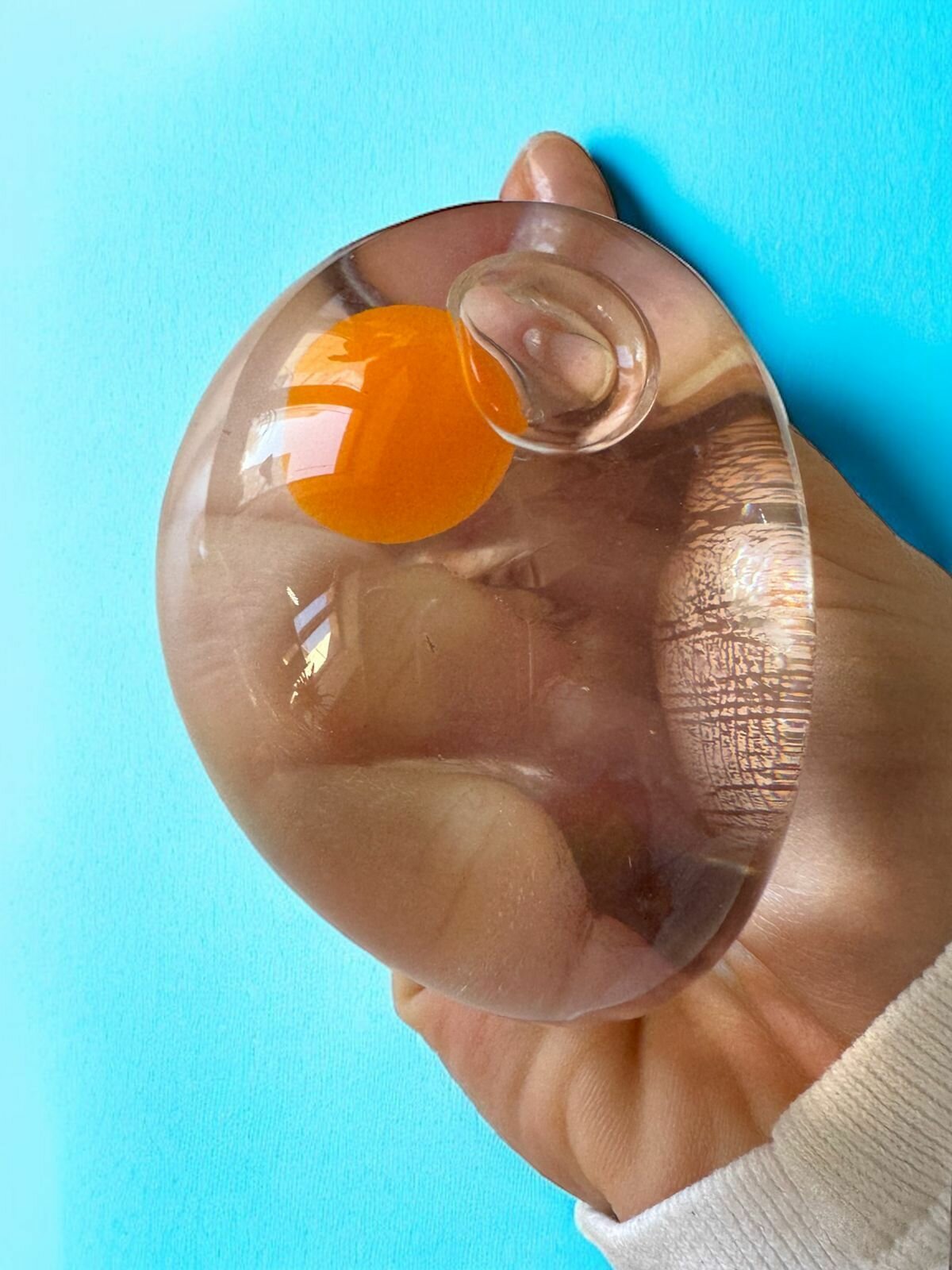 Мялка антистресс сквиши игрушка для детей (желтый-прозрачный / Яйцо)