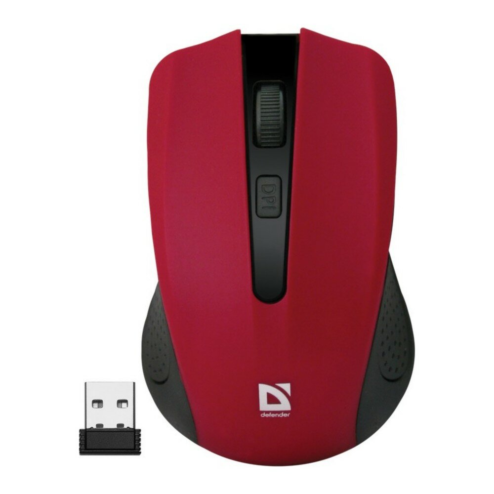 Мышь беспроводная DEFENDER Accura (Аккура) MM-935 красный (USB, 1600dpi, 4but) (52937)