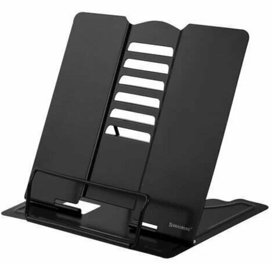 Подставка для книг и учебников BRAUBERG, Black, регулируемый наклон, металл, 238057