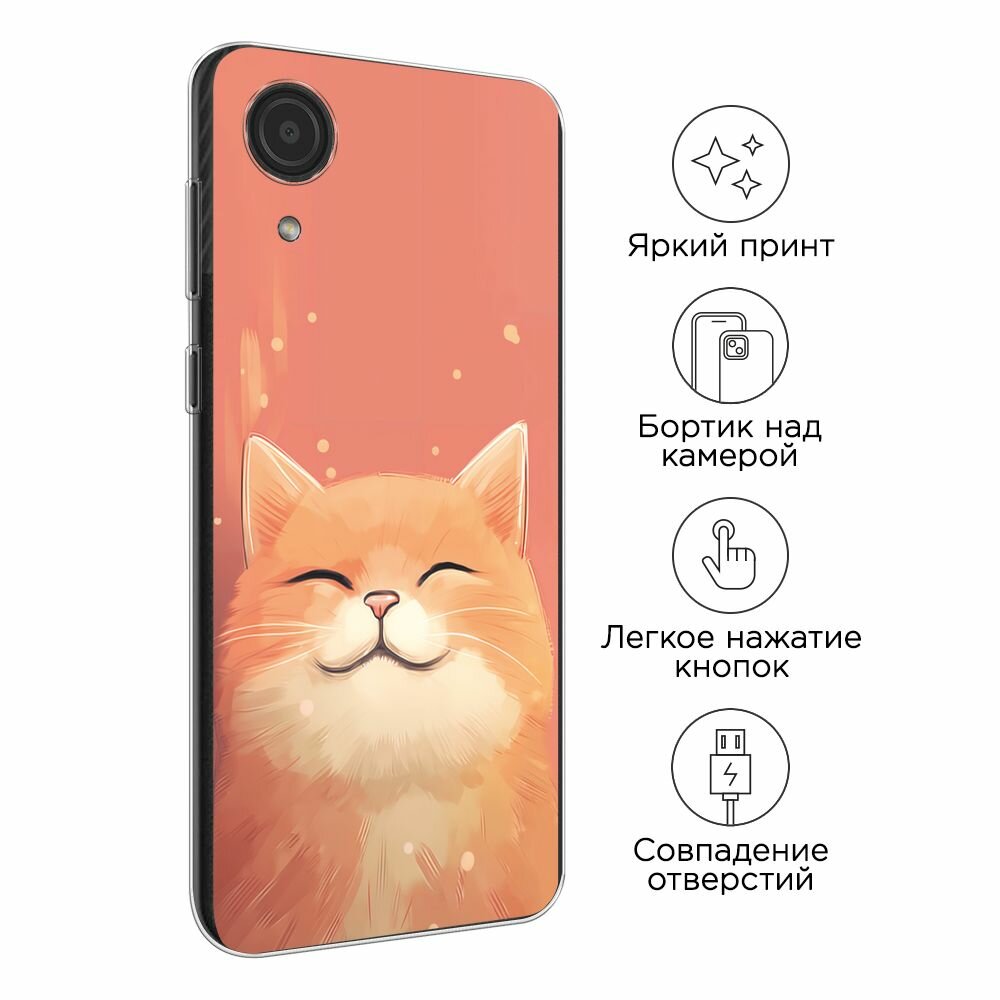 Чехол на Samsung Galaxy A03 Core / Самсунг Галакси А03 Core с принтом "Довольный рыжий котик" — фото 1