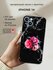 Чехол на Apple iPhone 14 / Айфон 14 с принтом "Букет на черном мраморе"