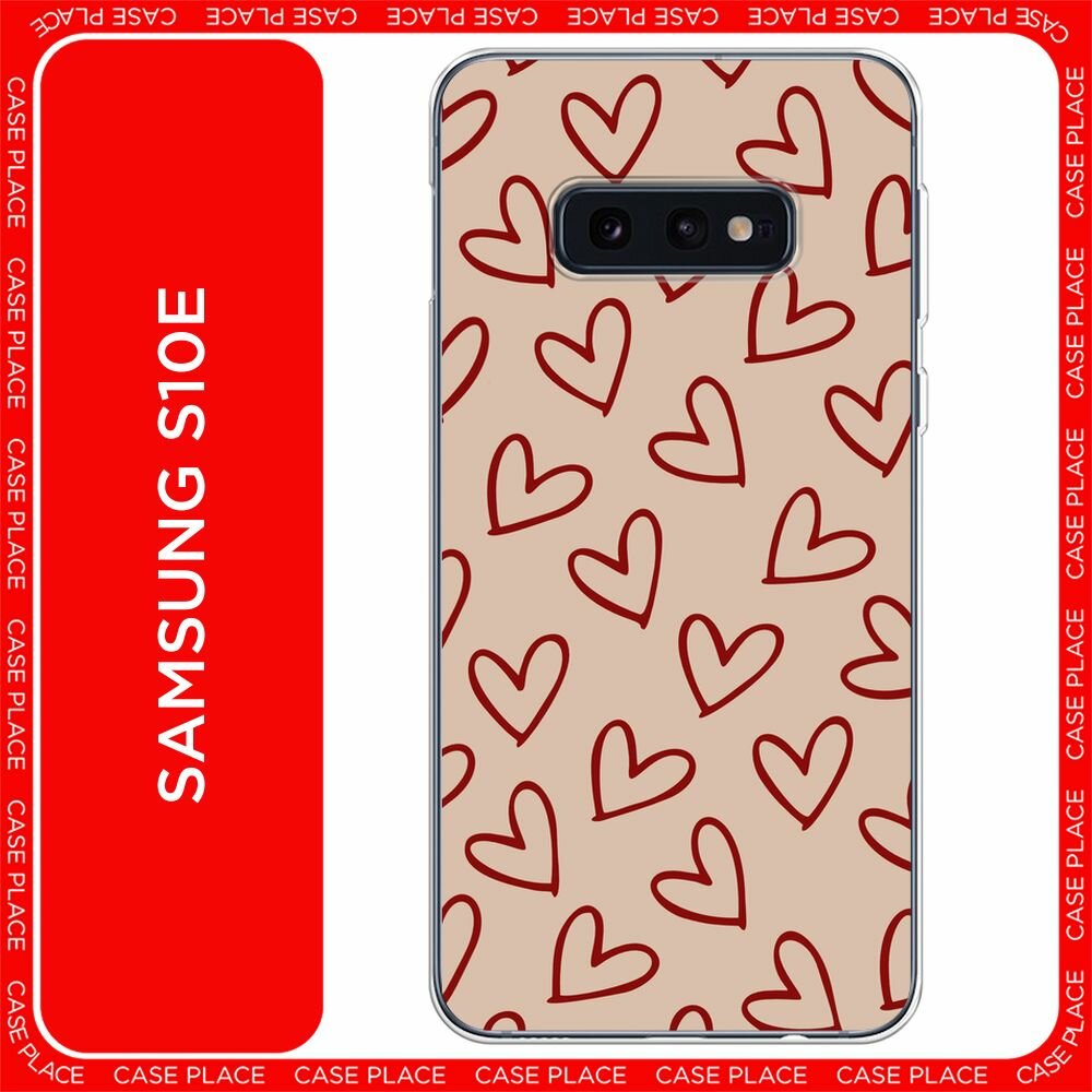 Чехол на Samsung Galaxy S10E / Самсунг Галакси S10E с принтом "Little hearts doodles 1 - 14 февраля"