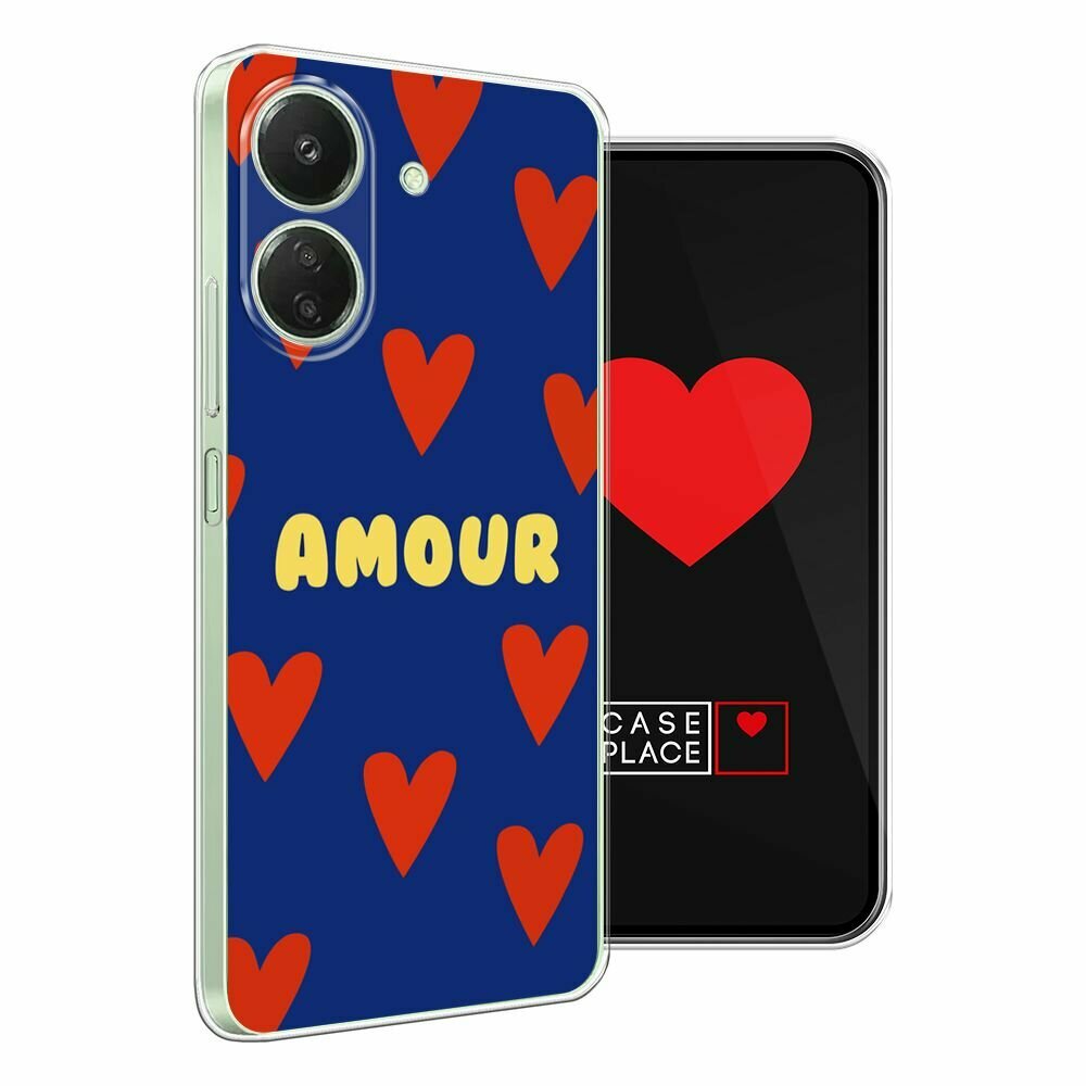 Чехол на Xiaomi Redmi 13C/Poco C65 / Сяоми Редми 13C/Поко С65 с принтом "Amour art - 14 февраля" — фото 1