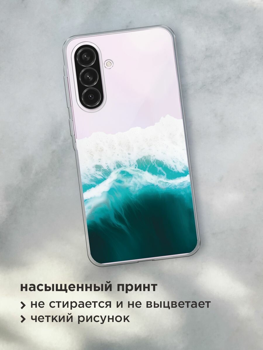 Чехол на Samsung Galaxy A56 5G / Самсунг Галакси А56 5G с принтом "Большая волна", прозрачный — фото 1