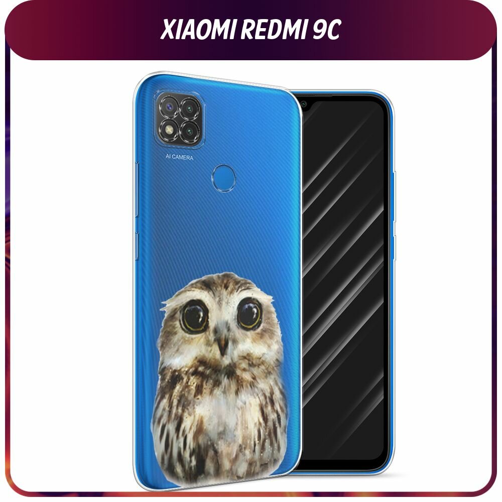 Чехол на Xiaomi Redmi 9C / Сяоми Редми 9C с принтом Большеглазый совенок, прозрачный