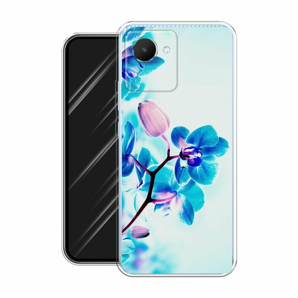 Чехол на Realme C30 / Реалми C30 с принтом "Голубая орхидея" — фото 1