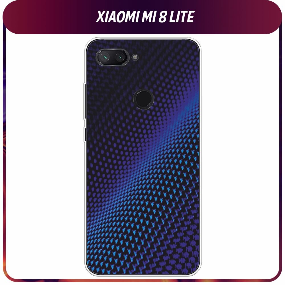 Чехол на Xiaomi Mi 8 Lite (Youth Edition) / Сяоми Ми 8 Лайт (Юс Эдишн) с принтом "Синий карбон"