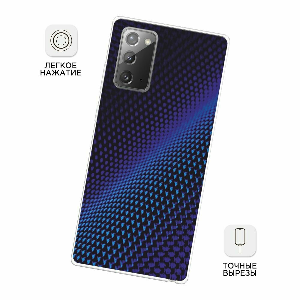 Чехол на Samsung Galaxy Note 20 / Самсунг Галакси Ноут 20 с принтом "Синий карбон" — фото 1