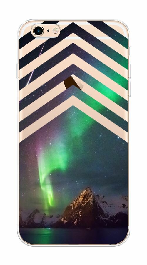 Чехол на Apple iPhone 6 Plus/6S Plus / Айфон 6 Плюс/Айфон 6С Плюс с принтом северное сияние, прозрачный