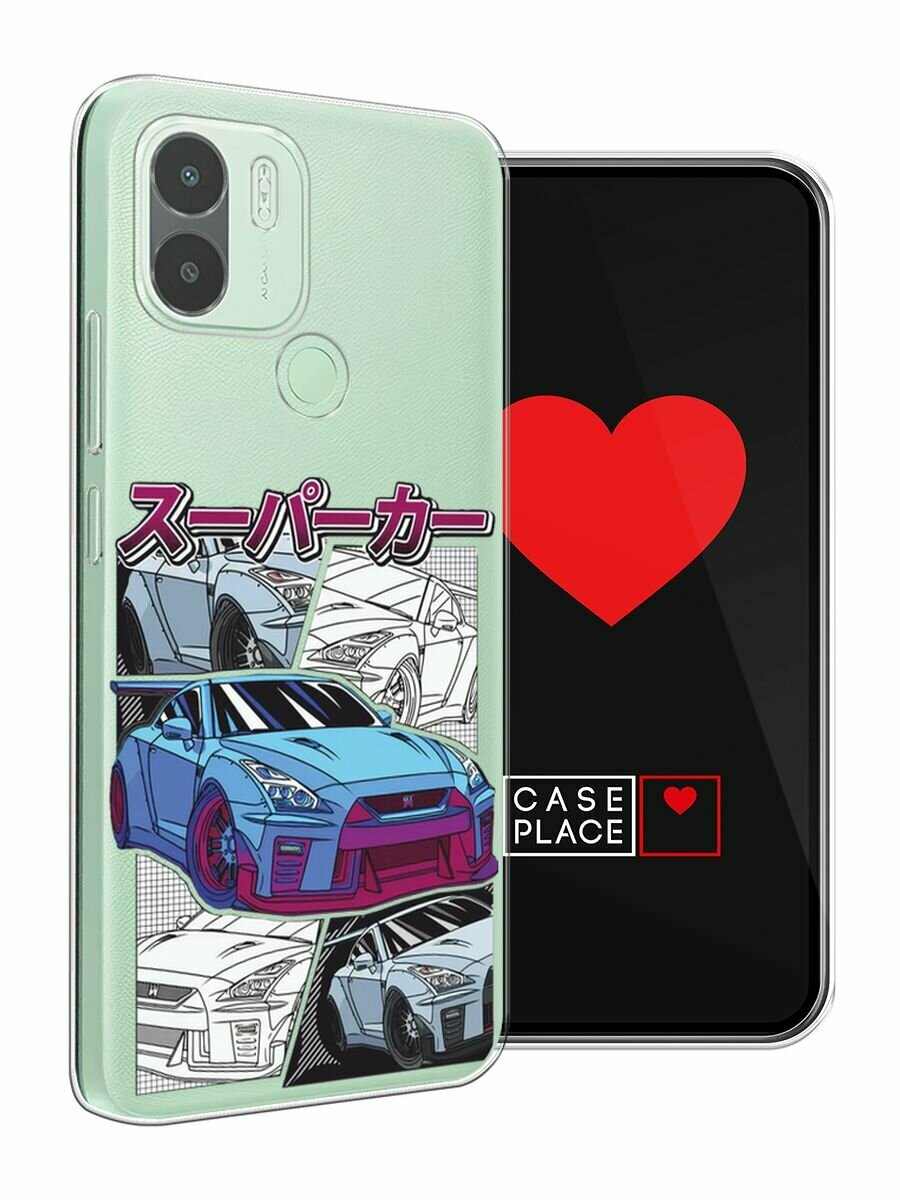 Чехол на Xiaomi Redmi A1+/Redmi A2+/Poco C51/C50 / Редми A1+ с принтом "JDM коллаж", прозрачный — фото 1