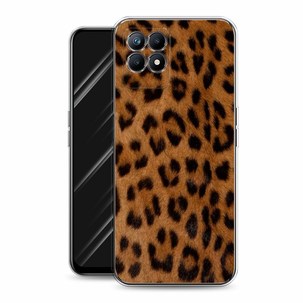 Силиконовый чехол на Realme 8i / Реалми 8i с принтом "Мех леопарда" — фото 1