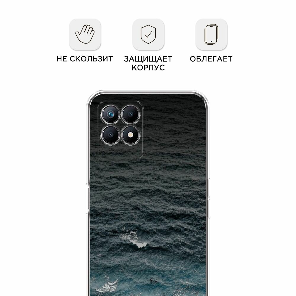 Силиконовый чехол на Realme 8i / Реалми 8i с принтом Волны на море — фото 1
