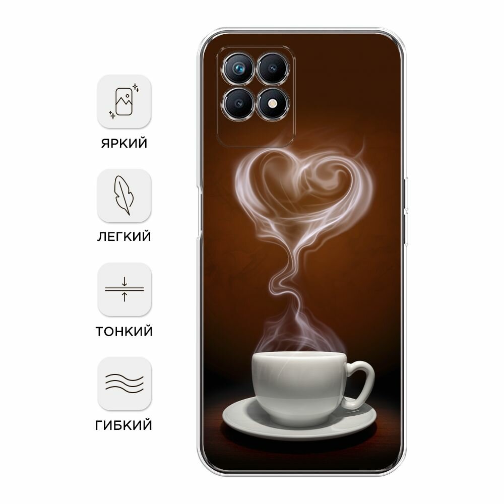Силиконовый чехол на Realme 8i / Реалми 8i с принтом "Кофейная любовь" — фото 1