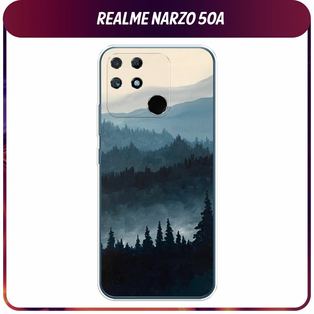Чехол на Realme Narzo 50A / Реалми Нарзо 50A с принтом "Туманные горы"