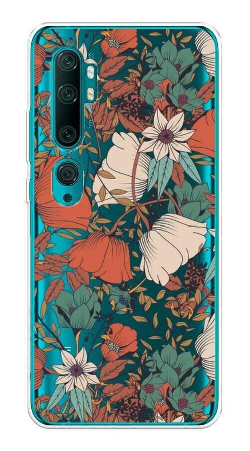 Чехол на Xiaomi Mi Note 10/Mi Note 10 Pro / Сяоми Ми Нот 10/Ми Нот 10 Про с принтом Несобранный букет, прозрачный