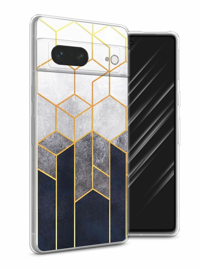 Чехол на Google Pixel 7 / Гугл Пиксель 7 с принтом "Черно-белая мозаика"