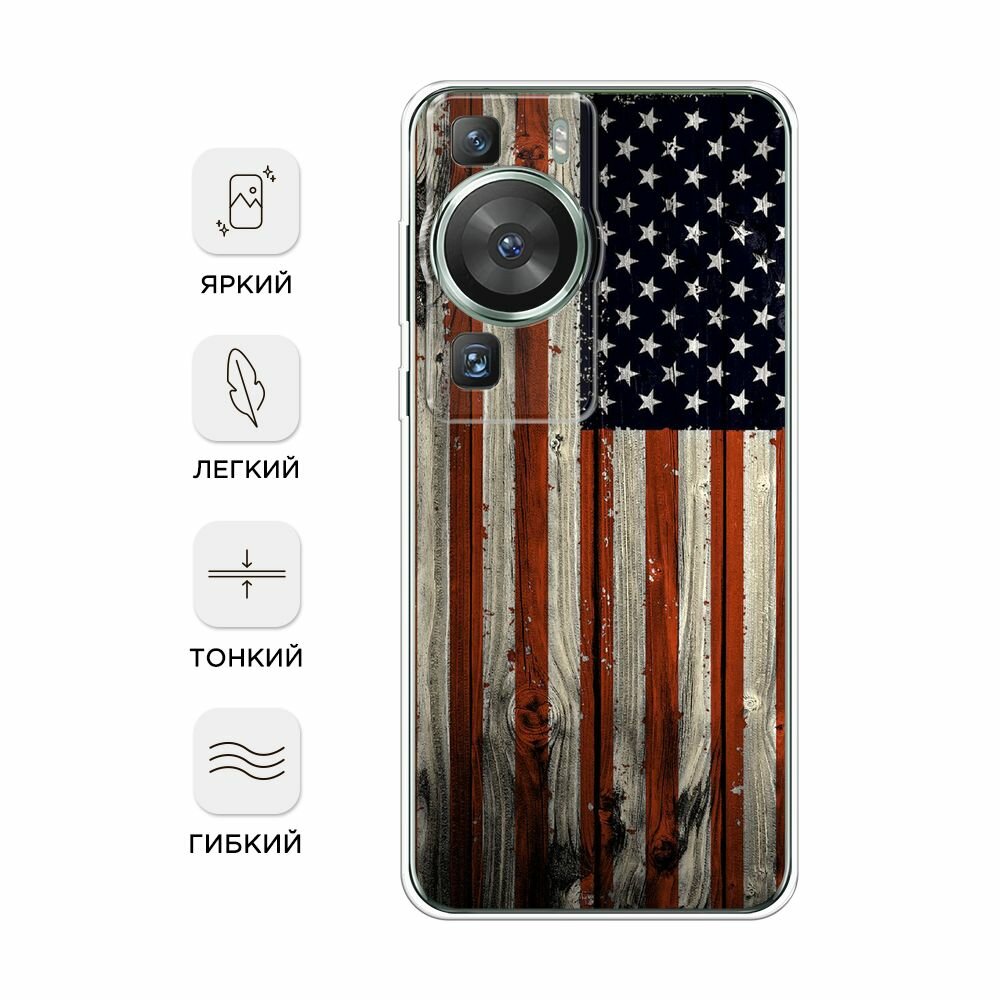 Чехол на Huawei P60/P60 Pro / Хуавей P60/P60 Про с принтом "США" — фото 1