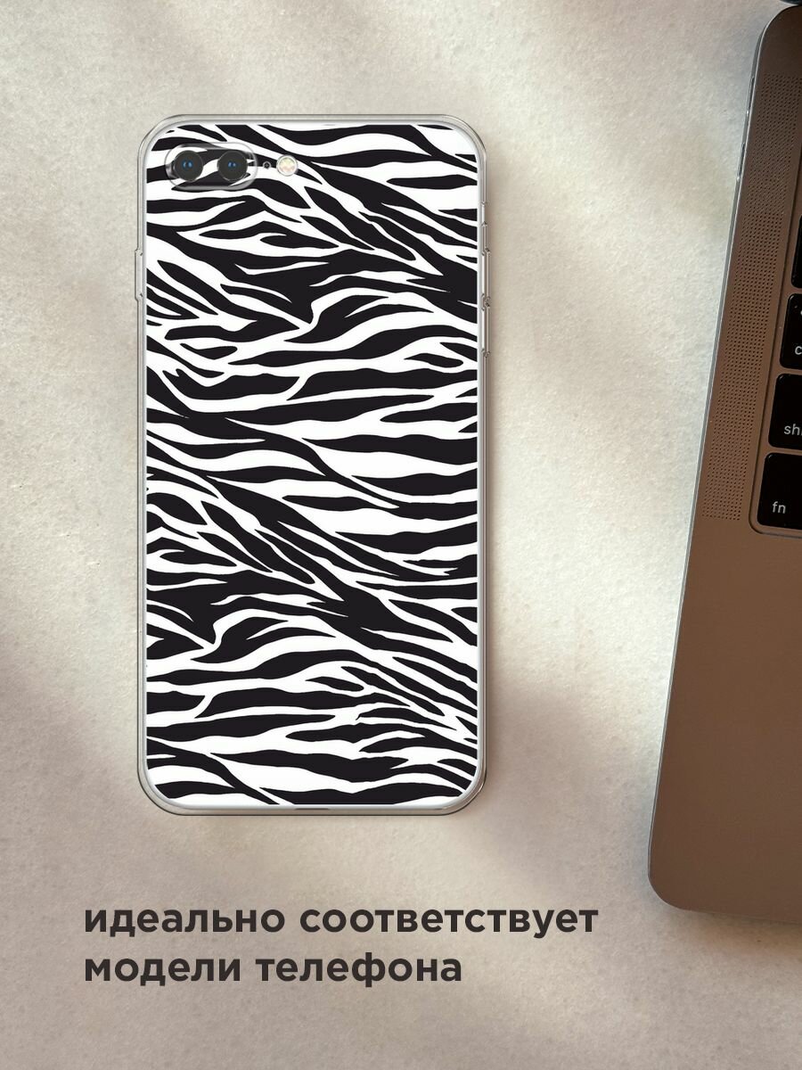 Чехол на Apple iPhone 7 Plus / Айфон 7 Плюс с принтом "Принт зебра" — фото 1