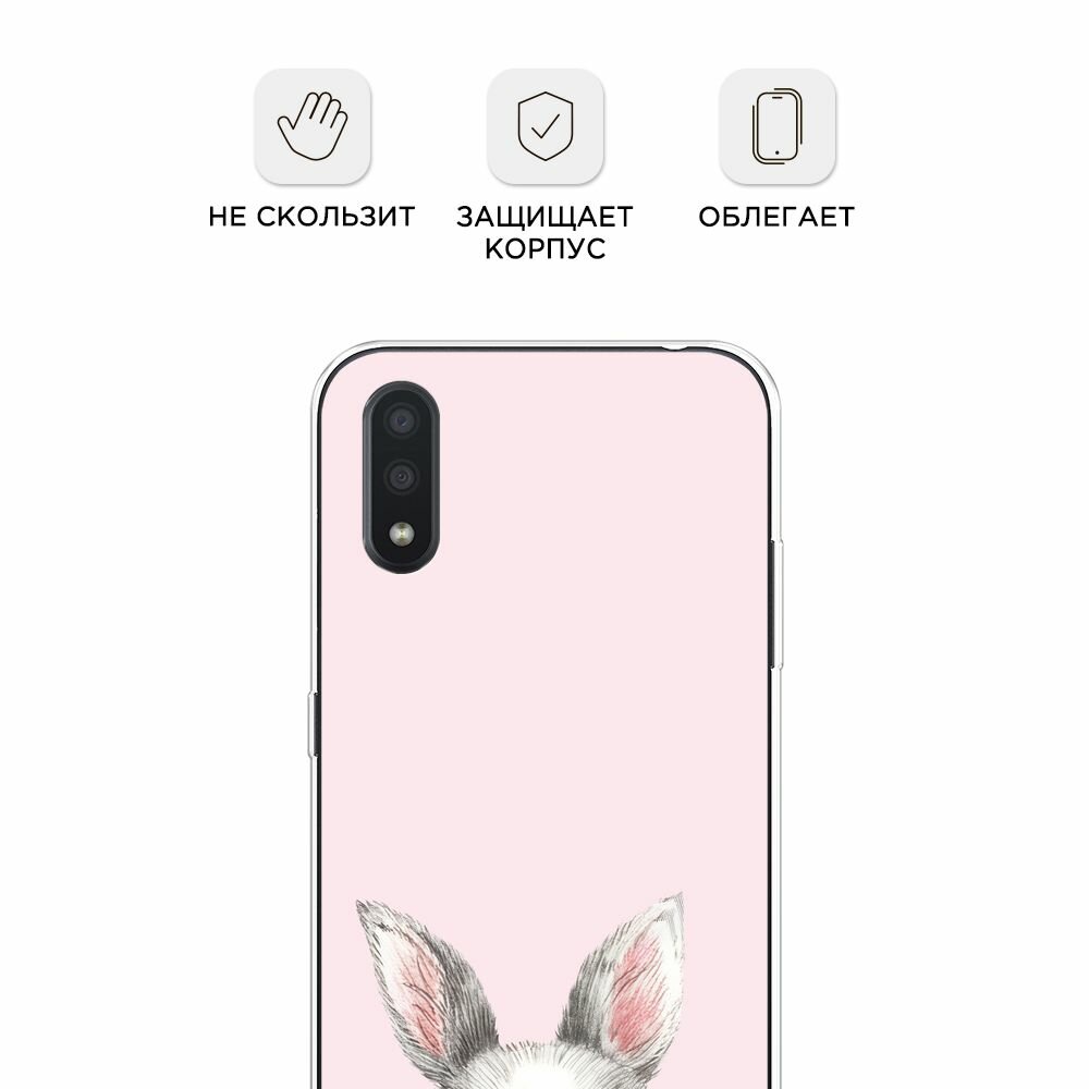 Чехол на Samsung Galaxy A01 / Самсунг Гэлакси А01 с принтом "Карандашный кролик 1 - 8 марта" — фото 1