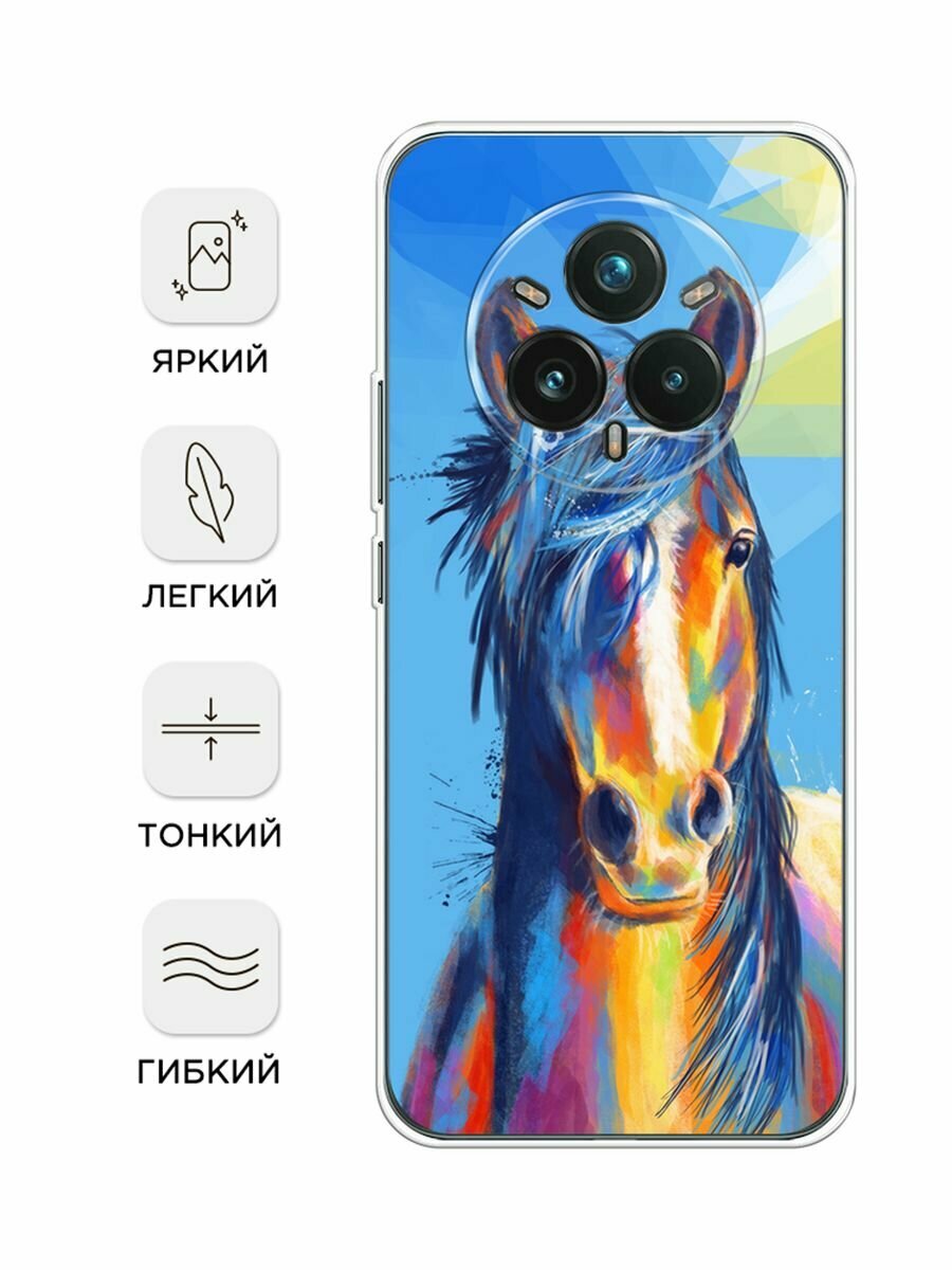 Чехол на Realme 14 Pro / Реалми 14 Про с принтом "Лошадь арт 3" — фото 1