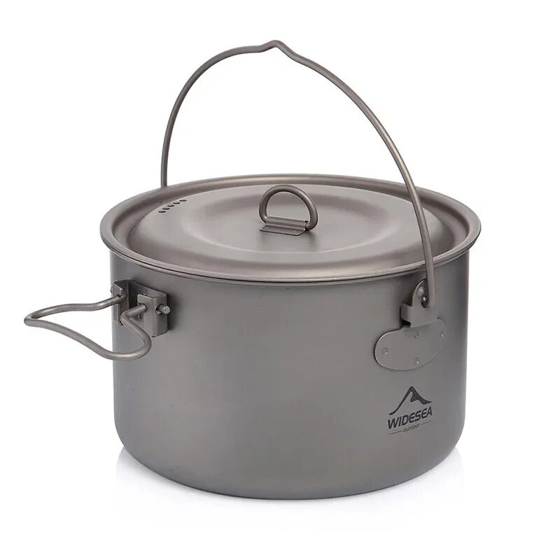 Widesea набор посуды из титана для кемпинга Серый, 1300ML Titanium pot