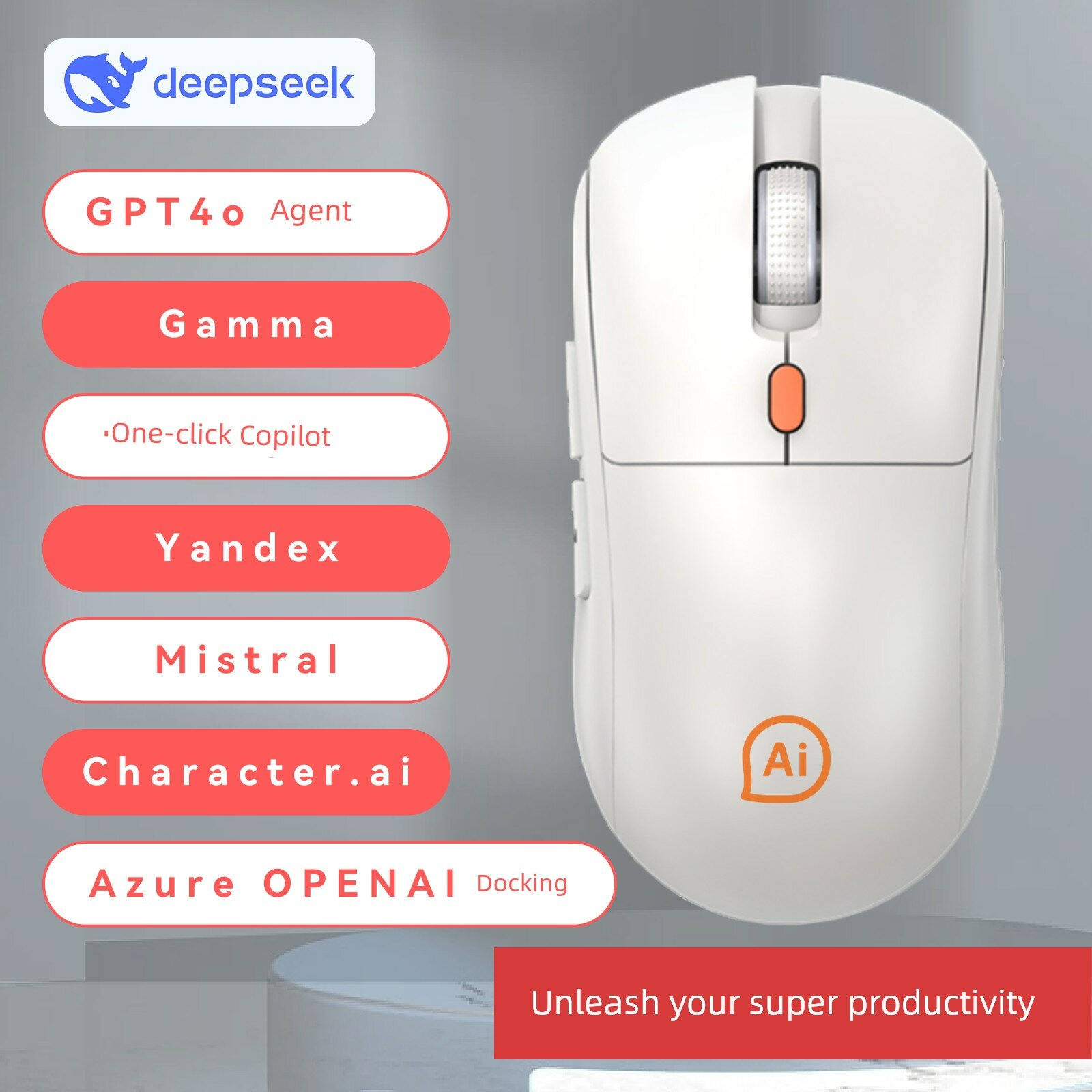 Интеллектуальная голосовая мышь Deepseek для письма, рисования, набора текста, перевода, голосового управления,