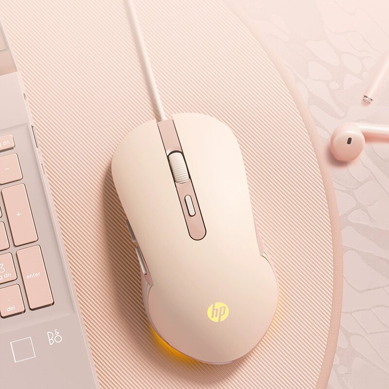 Бесшумная проводная мышь HP для гейминга и киберспорта, специализированная для ноутбуков и настольных компьютеров,
