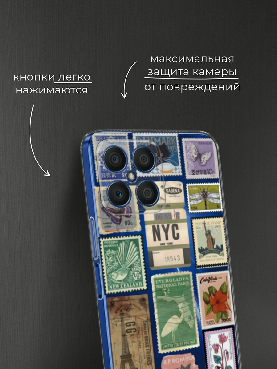Силиконовый чехол на Honor X8 / Хонор X8 с принтом Марки — фото 1