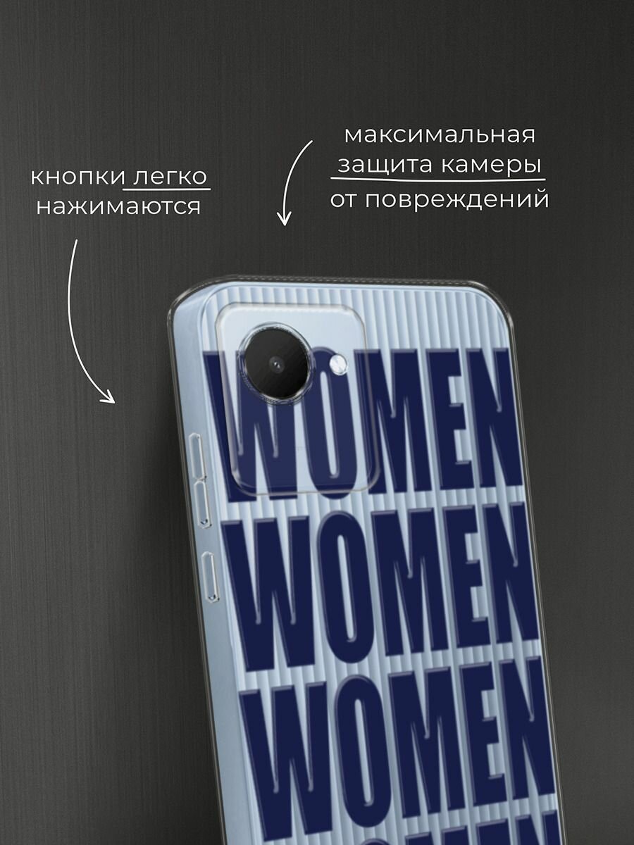 Силиконовый чехол на Realme C30 / Реалми C30 с принтом Woman blue — фото 1