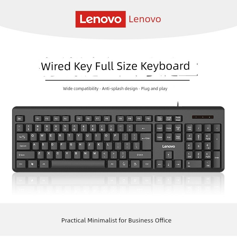 Lenovo K4800s Проводная Одиночная Клавиатура для Офисного Компьютера Эргономичный Дизайн