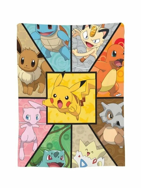 MXEB Плед с фотопринтом Pokemon Пледы Покемон , Фланель, 200 см х 150 см