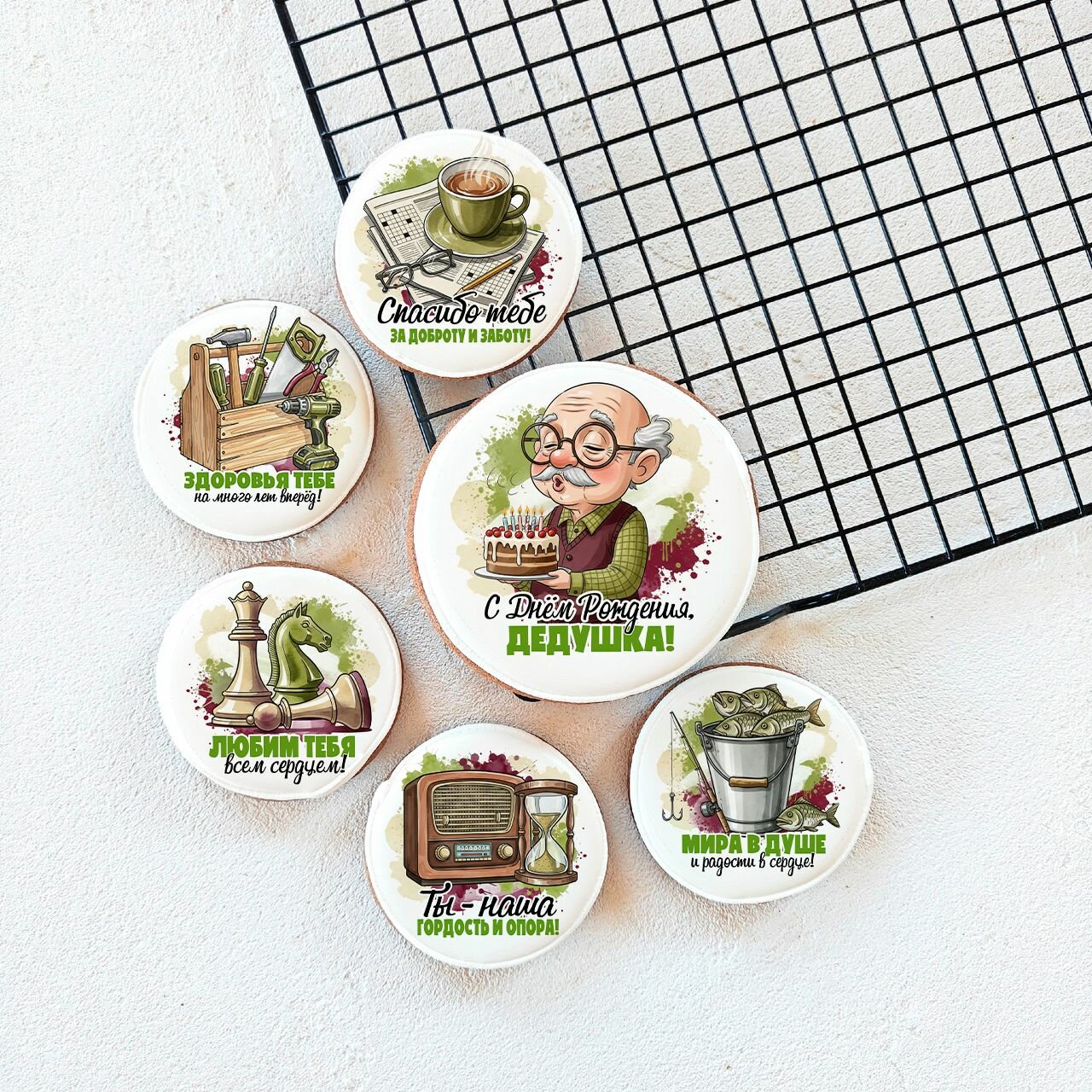 Имбирные пряники на день рождения, пряники для торта дедушке