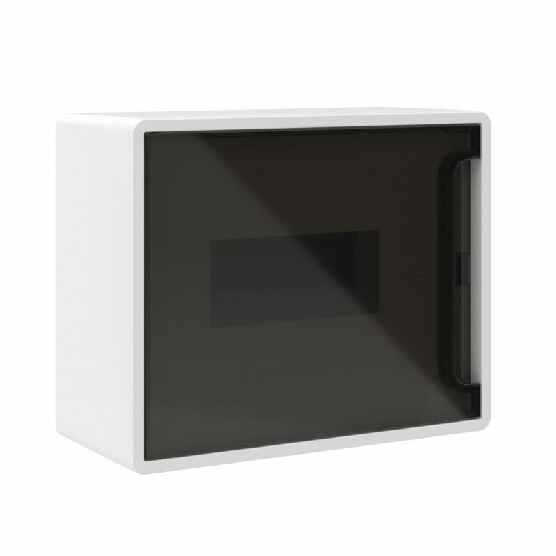 Щиток 8 мод. настенный FRAME с тонированной дверцей с 2 шинами PEN на 6 и 8 отв. бел, DKC F08W1WD (1 шт.)