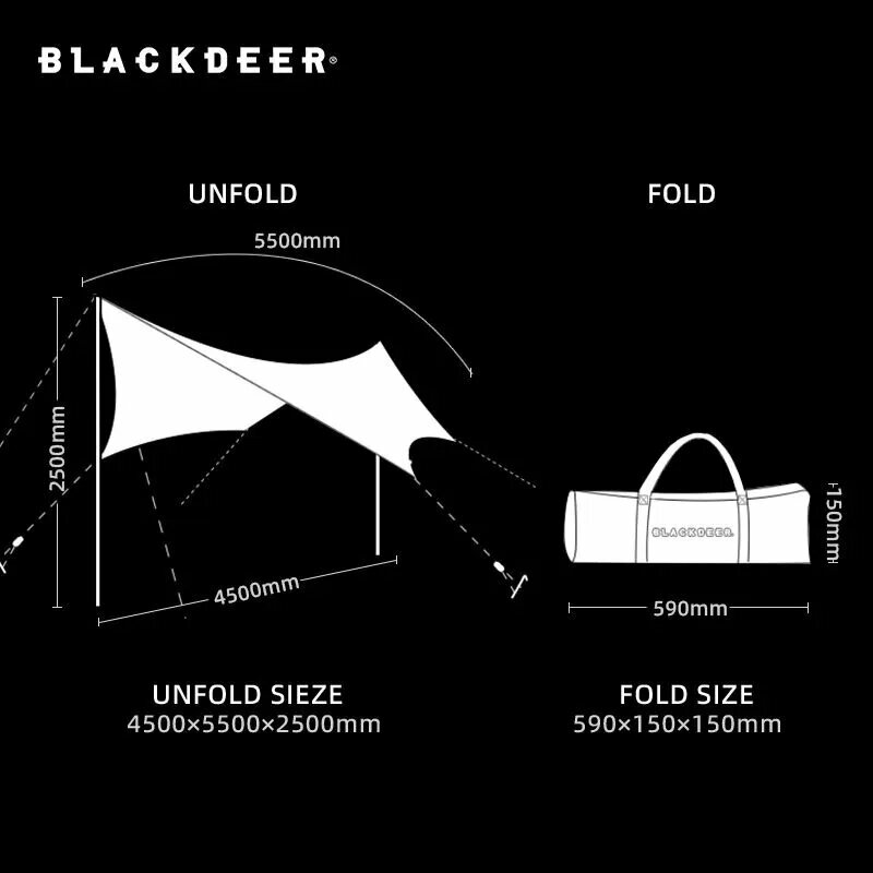 BLACKDEER Yun Vinyl Coated Tarp Бежевый кемпинговая палатка для 8 человек — фото 1