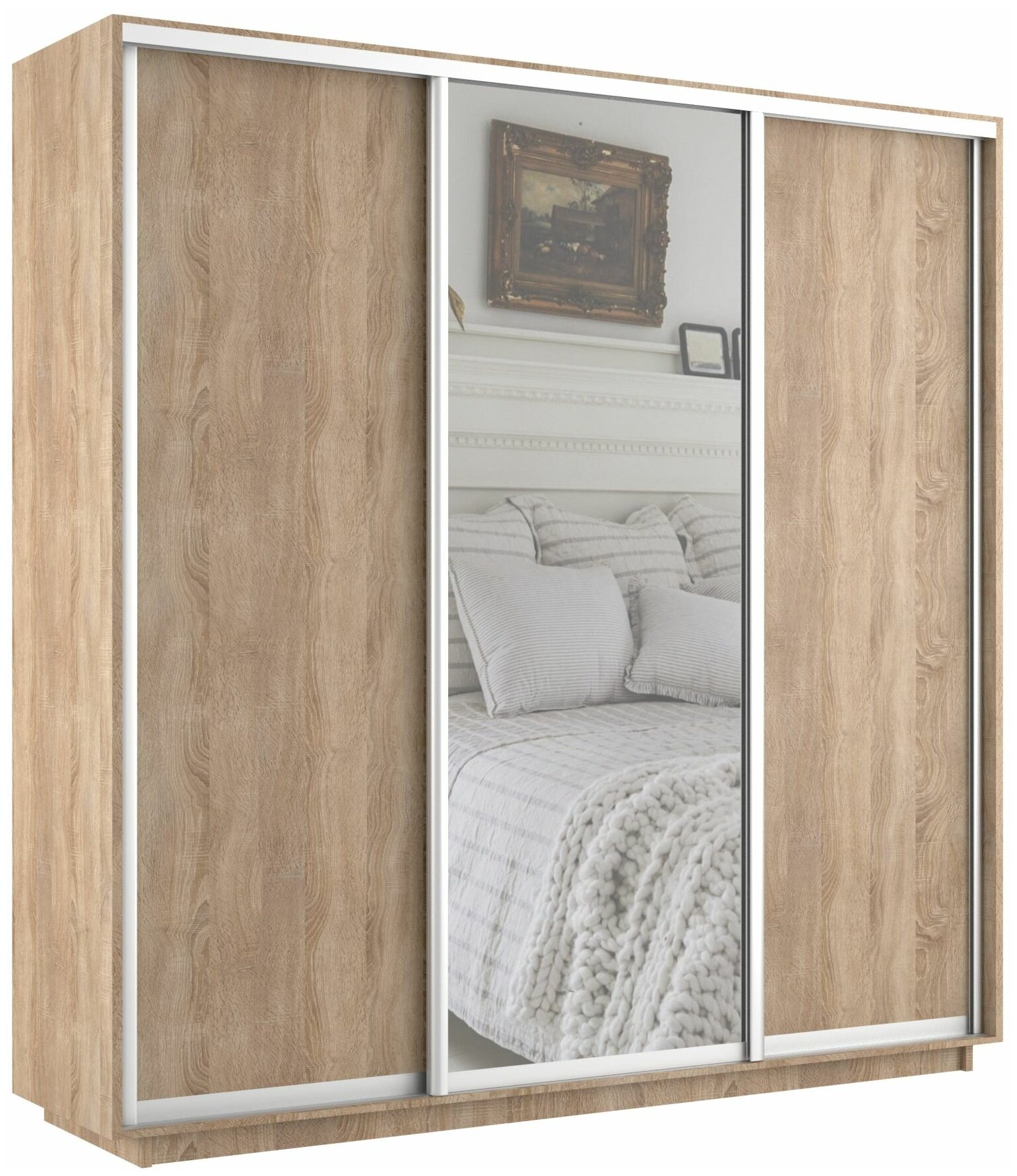 Шкаф-купе Экспресс 1,8 ДСП/Зеркало/ДСП Сонома глубина 45 см