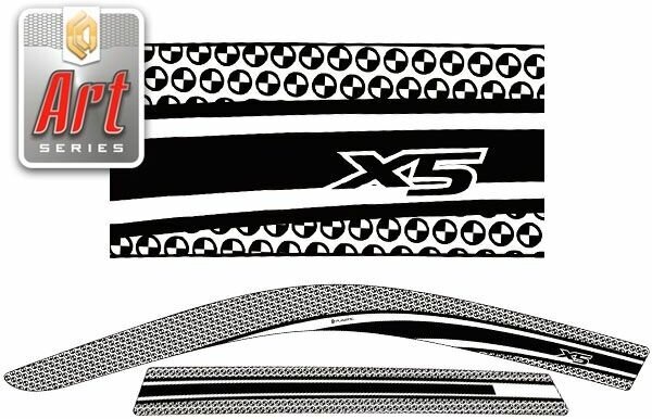 Ветровики дверей Серия "Art" графит BMW X5 Год выпуска 1999-2004