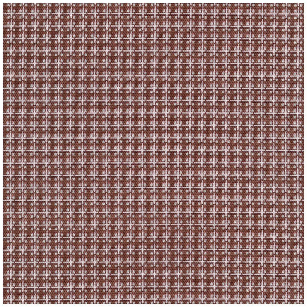 Ткань для пэчворка "PEPPY" бабушкин сундучок отрез 50 x 55 см 140±5 г/кв. м 100% хлопок БС-09 клетка коричневый