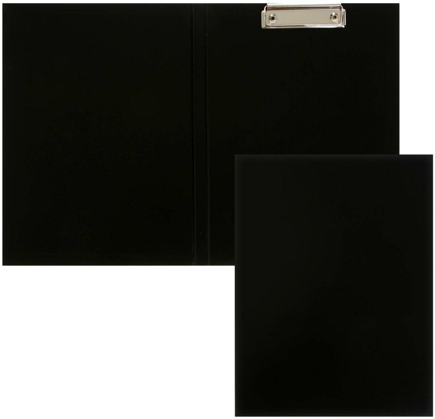 Папка-планшет с зажимом А4, 2 мм, Calligrata прочная, картон/бумвинил, черная, 7136104