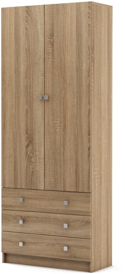 Шкаф для одежды платяной Бостон (Лондон) 10 Размер: "Ш*Г*В" 80*38*203 см, Цвет: Дуб сонома