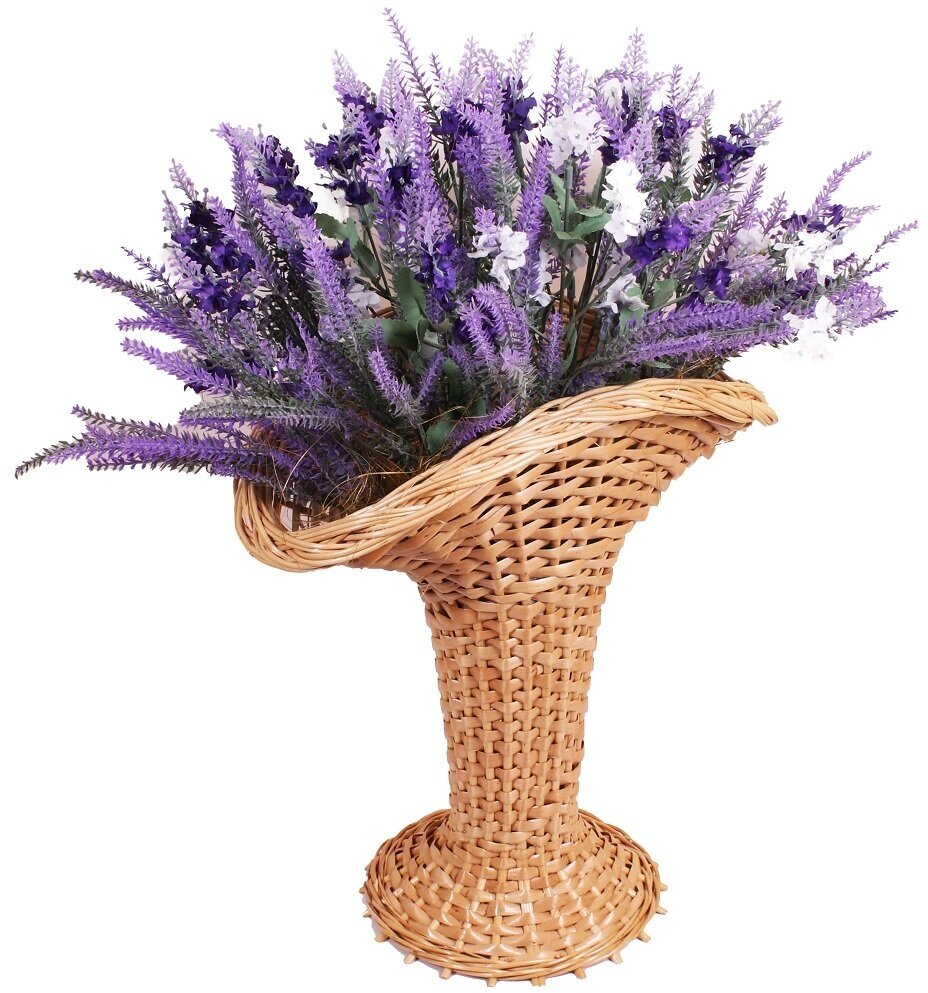 Искусственная лаванда в плетеной вазе от бренда Holodilova