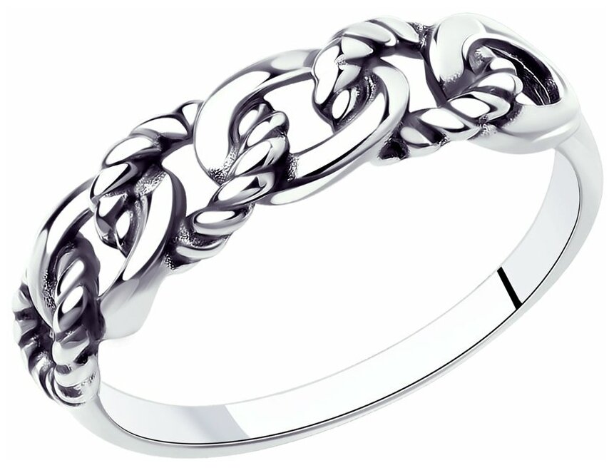 Кольцо, серебро, 925 проба, чернение