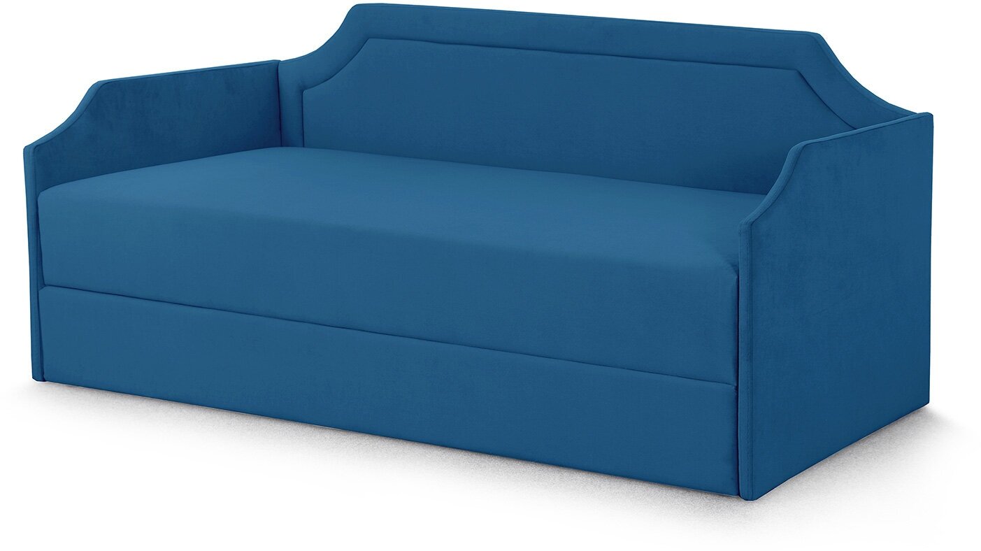 Диван-кровать 1900 Флай, 198х83х87 см, обивка велюр, цвет синий