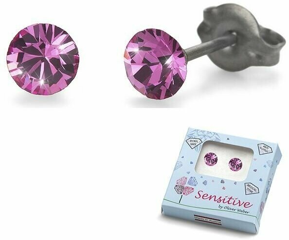 Серьги пусеты, кристалл, кристаллы Swarovski