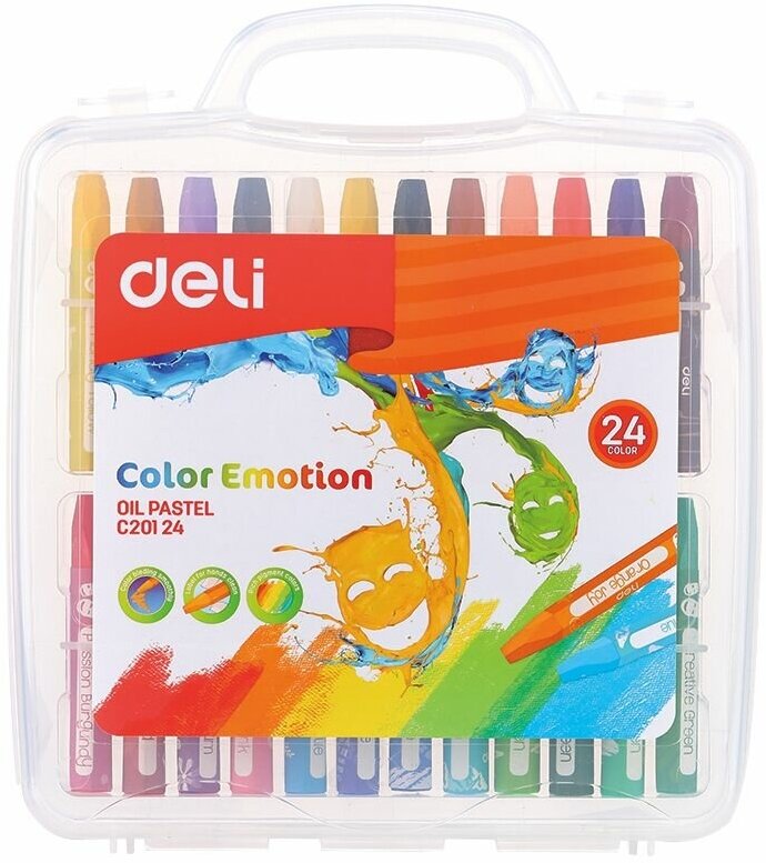 Масляная пастель Deli EC20124 Color Emotion шестигранные 24цв. пл. кор
